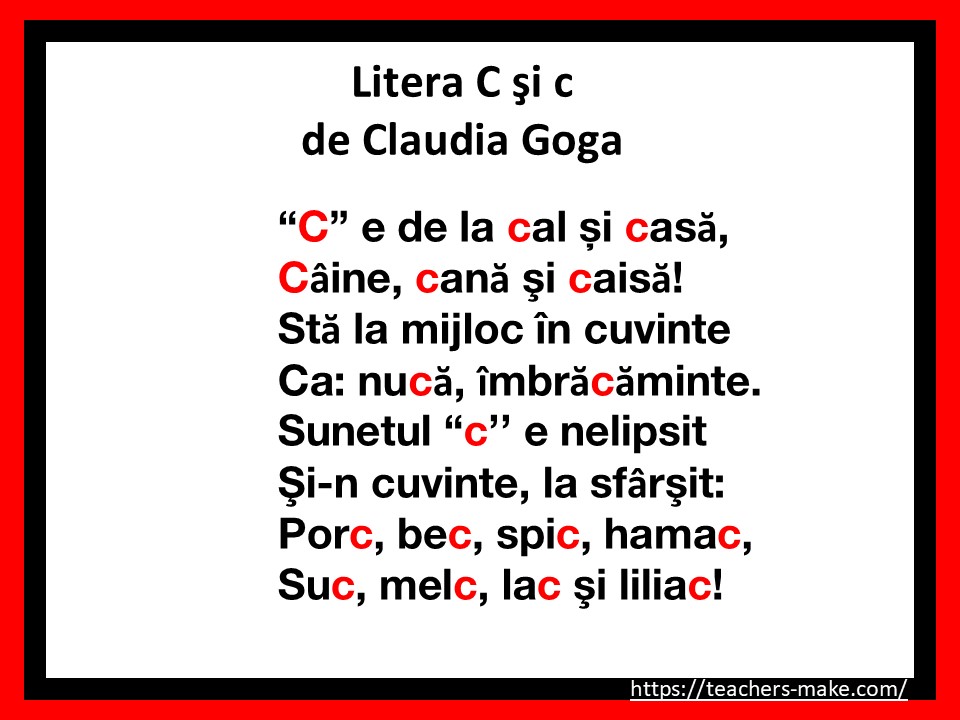 Litera C şi c – Teachers make